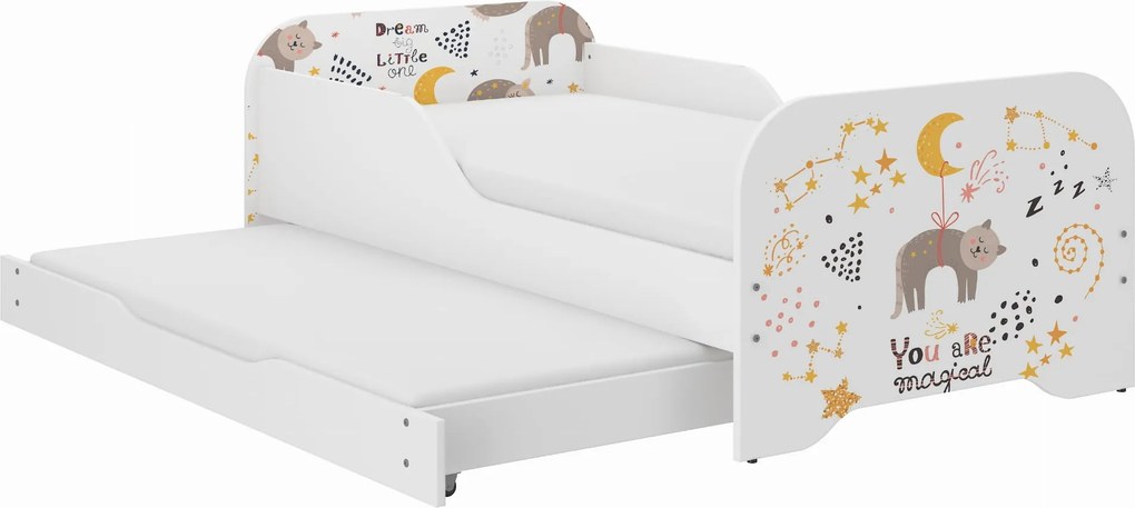 Wooden Toys Dětská postel MIKI 160x80 KOTEK s funkcí spaní