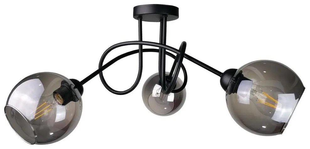 Keter Lighting Přisazený lustr RIN 3xE27/60W/230V černá NA0237