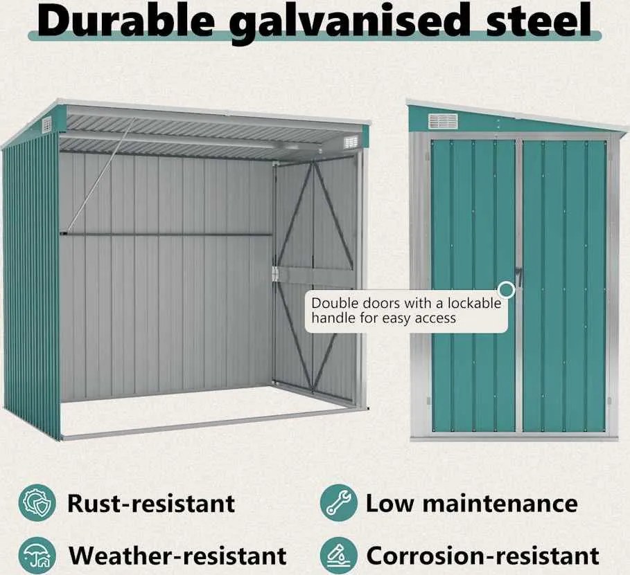 vidaXL Zahradní kůlna 118 x 194 x 178 cm pozinkovaná ocel [316222] Barva: Hnědá