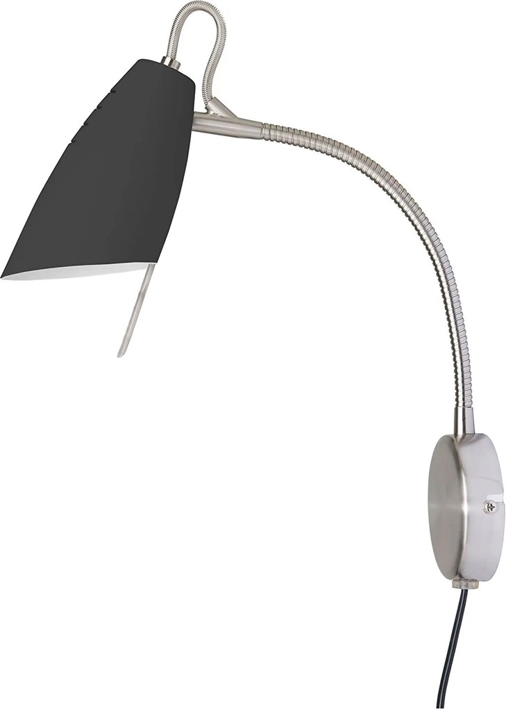 Brilliant 21412/06 MORATO - Nástěnná lampa na husím krku s kabelem do zásuvky