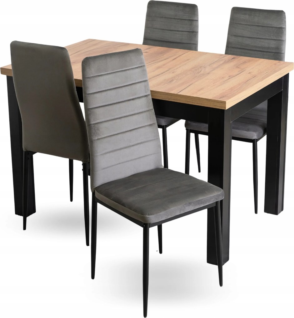 Rozkládací stůl s židlemi do kuchyně Obývací pokoj Sada x4