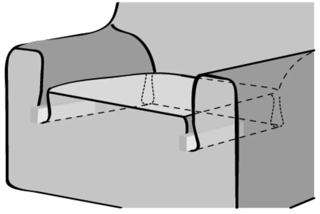 Potah na sedačku multielastický, Denia, smetanový čtyřkřeslo - š. 220 - 260 cm