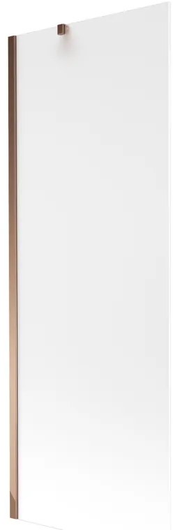 Mexen Next, vanová zástěna 1-křídlová 70 x 150 cm, fixní křídlo, 6 mm námraza sklo, růžové zlato profil, 895-070-000-00-30-60