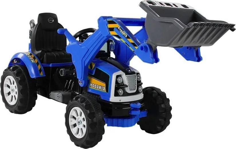 LEAN CARS Elektrický traktor s rypadlem modrý