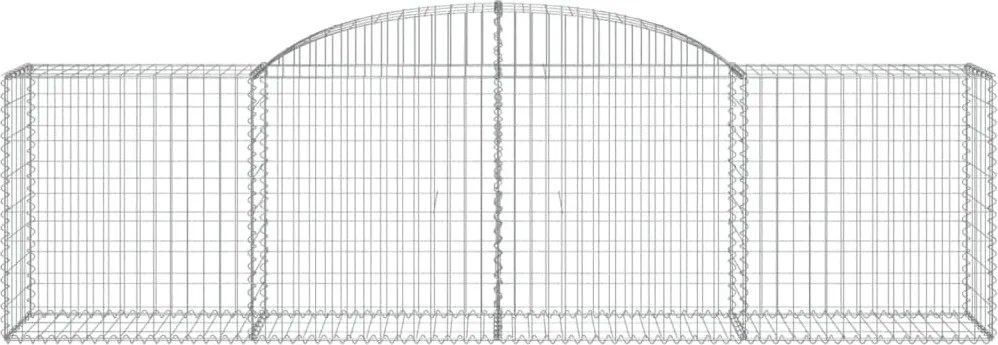 Klenuté gabionové koše 7 ks 300x50x80/100 cm pozinkované železo 3146688