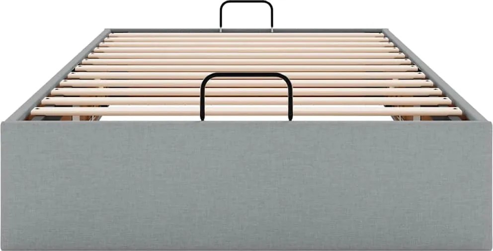 Osmanský rám postele bez matrací světle šedá 80x200cm textil 3310833