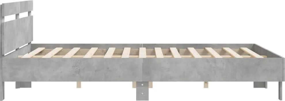 Rám postele s čelem betonově šedý 160 x 200 cm kompozitní dřevo 3207409
