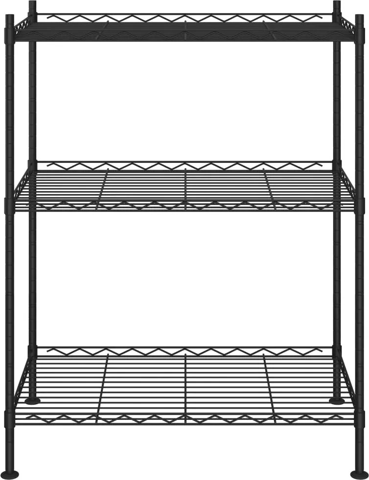 Úložný regál 3 police 60 x 35 x 76 cm černý 150 kg 324620