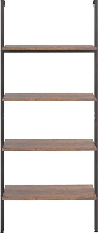 4patrová opěrná police tmavě hnědá a černá 64 x 35 x 152,5 cm 336383