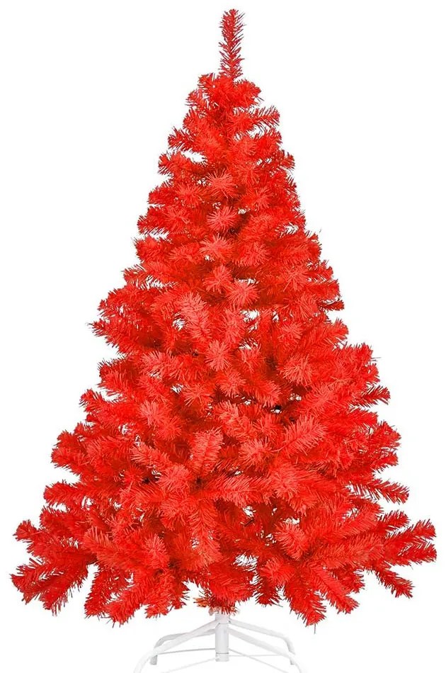 Červený umělý vánoční stromek, 150cm 415 větví
