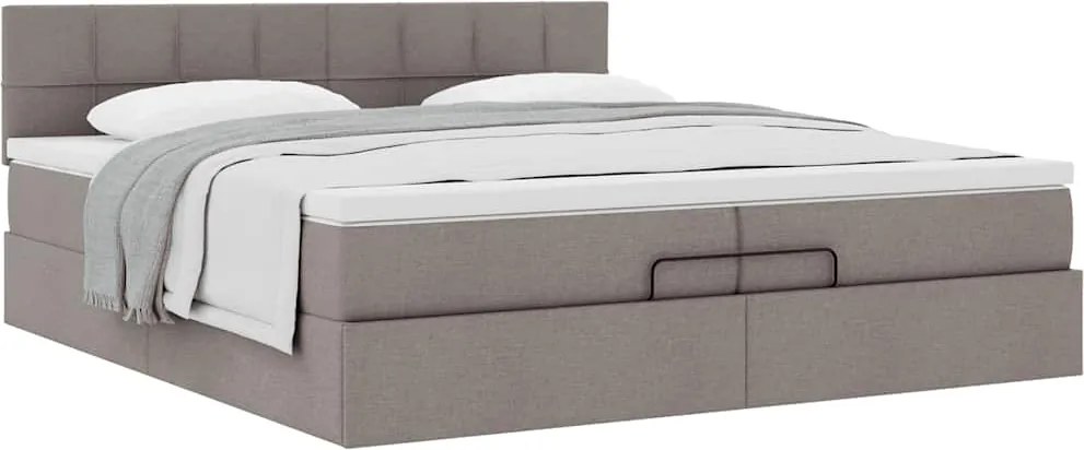 Osmanský rám postele s matrací taupe 200x200 cm textil 3311488