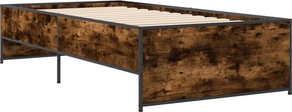 vidaXL Rám postele 100 x 200 cm kompozitní dřevo a kov [845238] Barva: kouřový dub