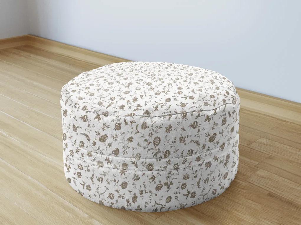 Goldea bavlněný sedací bobek 50x20cm - vzor kytičky na bílém 50 x 20 cm