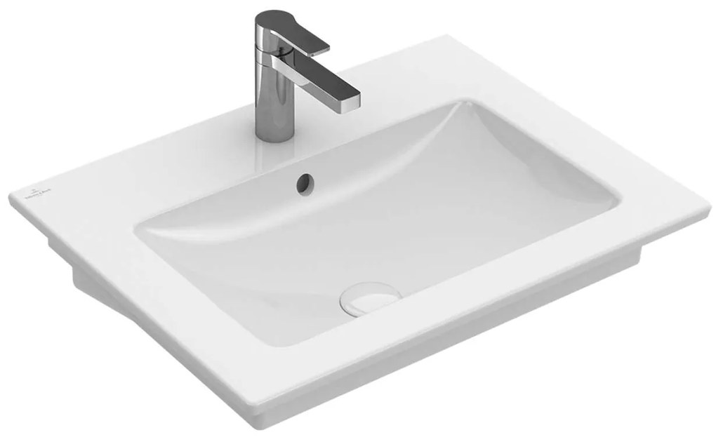 Villeroy & Boch Venticello - Umyvadlo 60x50 cm, s přepadem, otvor pro baterii, CeramicPlus, alpská bílá 412460R1