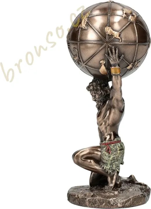 Atlas nesoucí nebeskou sféru – bronzovaná figurka z řecké mytologie Veronese WU78109A4