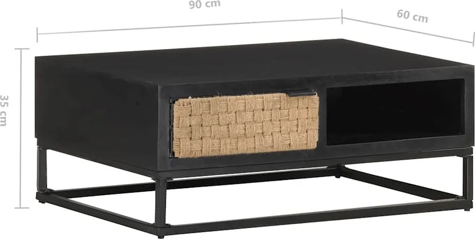 Konferenční stolek 90 x 60 x 35 cm masivní mangovníkové dřevo 323497
