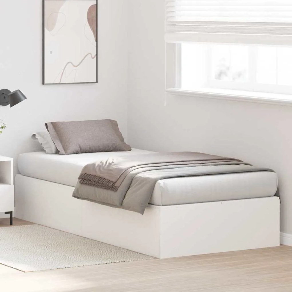 Rám postele s úložným prostorem s úložištěm Bílá 100 x 200 cm 3335349