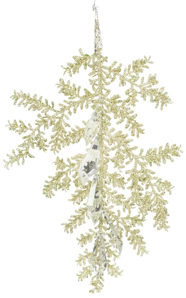 SADA 6KS VÁNOČNÍ DEKORACE PL 88 10X25 CM ŠAMPANSKÉ