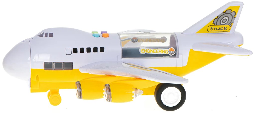 Creative Corner Letadlo Transporter + 6 vozů stavební vozidla boční/přední