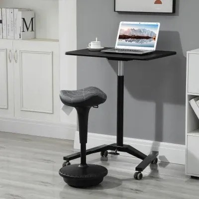 Vinsetto kancelářská stolička s otočnou funkcí, ergonomická stolička, výškově nastavitelná 65,5–83,5 cm 120° naklápětelná šedá