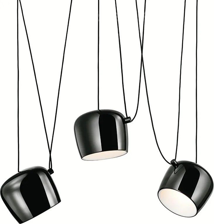 Závěsná lampa EYELET 3 černá - LED, hliník