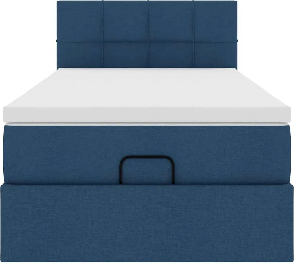 Osmanský postel s matrací modrá 100x200 cm textil 3311441