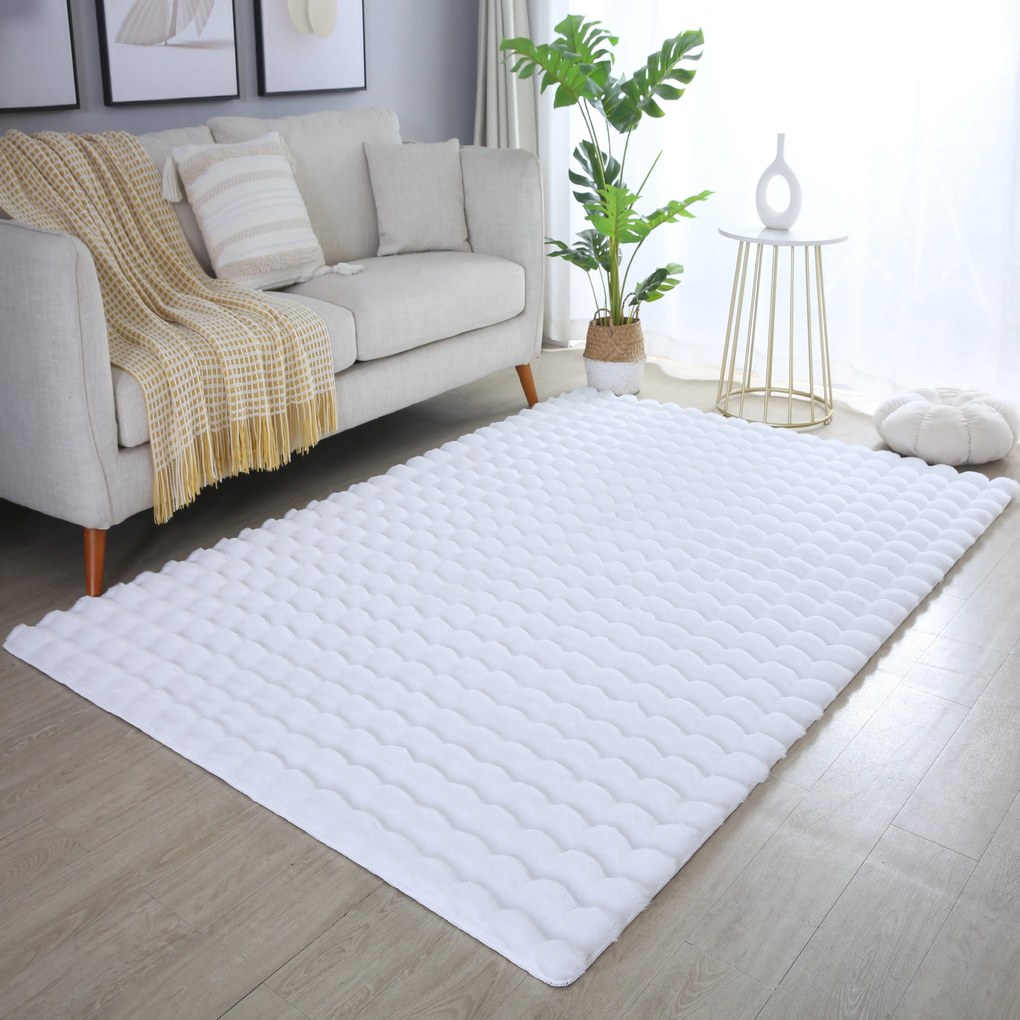 Ayyildiz, Kusový koberec Ambiance 5110 White, 120x170, bílá, obývací pokoj
