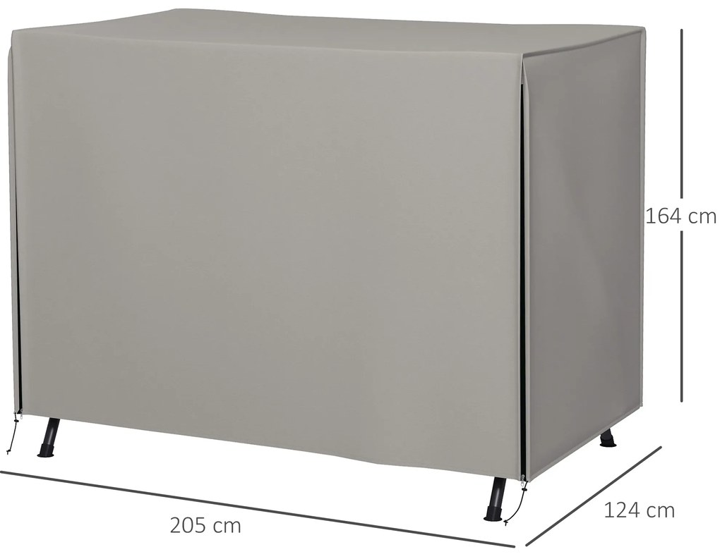 Outsunny kryt na zahradní houpačku, ochranný kryt na hollywoodskou houpačku, kryt, nepromokavý, ochrana proti slunci, Oxford, šedý 205 x 124 x 164 cm