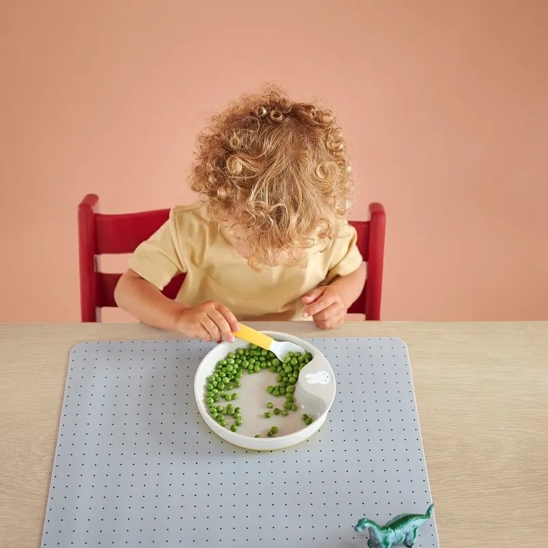 Dětský protiskluzový talíř Mio, 6m+, Mepal, tyrkysový