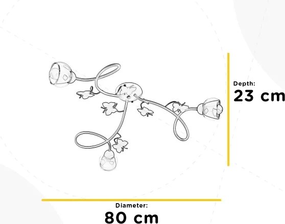 ONLI - Dětský přisazený lustr BUTTERFLY 3xE14/6W/230V