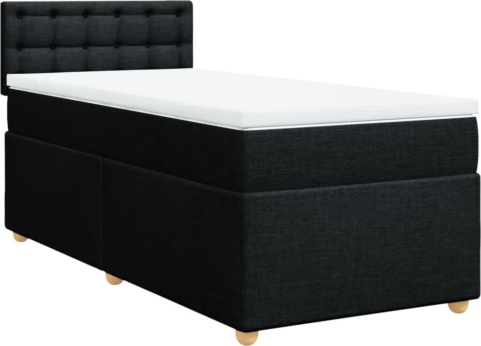 Box spring postel s matrací černá 90x200 cm textil 3286579