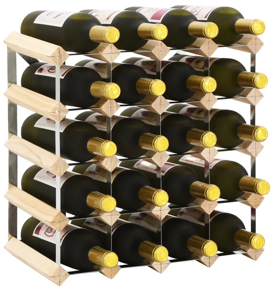 282469 vidaXL Stojan na víno na 20 lahví masivní borové dřevo