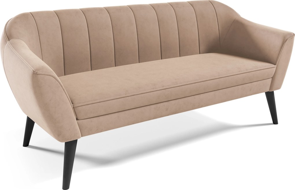 Eka Pohovka trojmístná VOJO, 183 cm Látka Velutto: Skořicová (Velutto 33), Výběr nohou: Přírodní