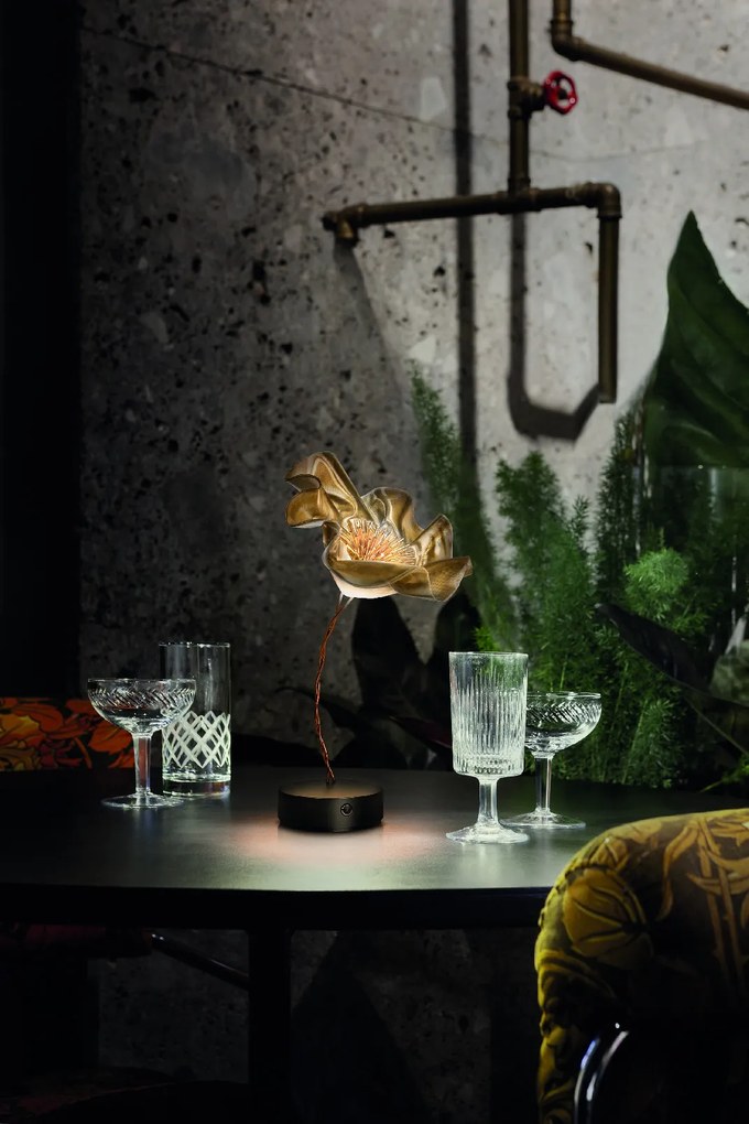 SLAMP LAFT000VLV000BT000EU Lafleur Velvet battery, stolní designová lampička na baterii, 1,3W LED 2700K, výška 26cm