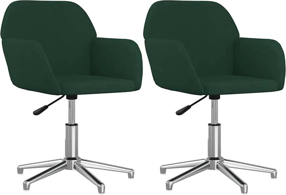 Otočné jídelní židle 2 ks tmavě zelené textil 3103035