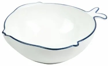 VILLA D’ESTE HOME TIVOLI Porcelánová mísa ve tvaru ryby Open fish, 24 cm, bílá, modré lemování