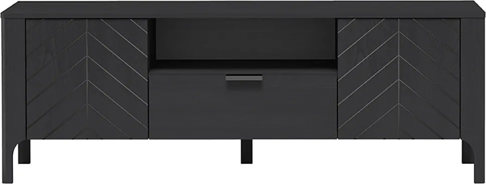 TV stolek MALUMI MM-5 | s policemi a zásuvkou | 160 cm | černá