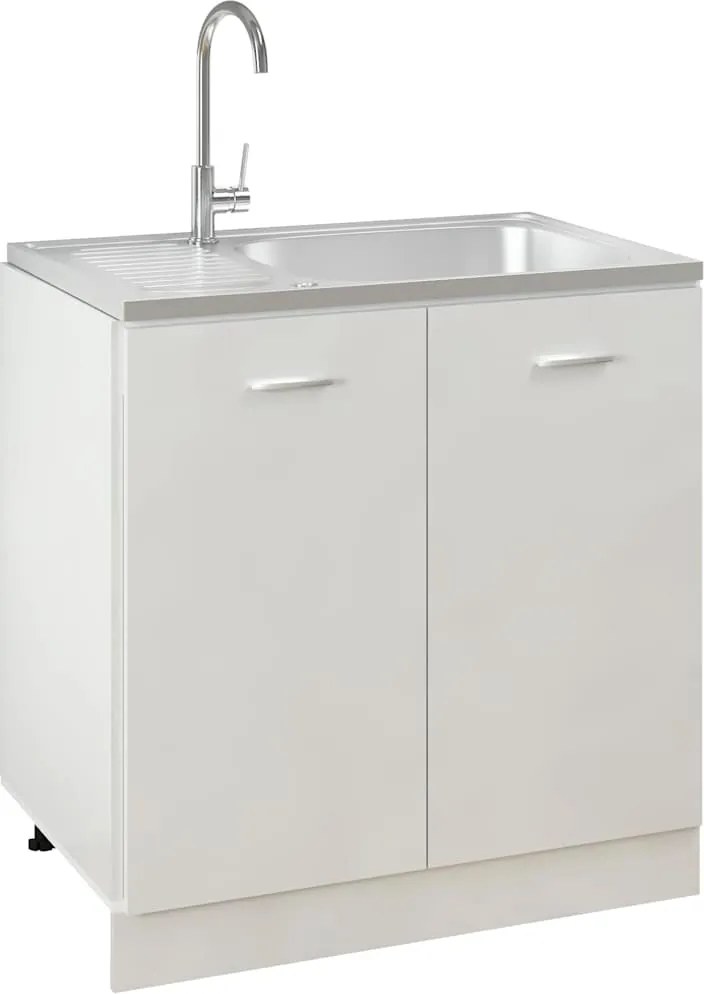 Kuchyňský dřez s odtokem stříbrný 800x500x155 mm nerezová ocel 147232