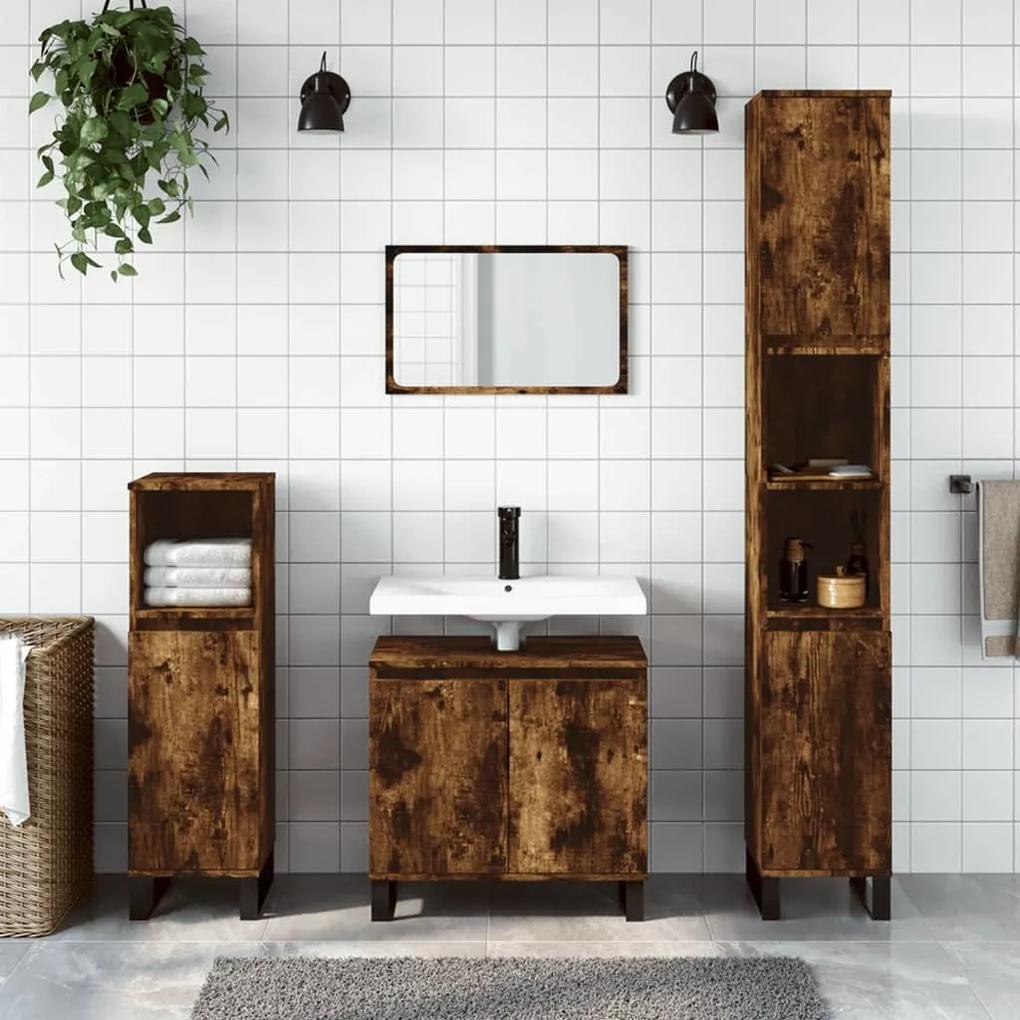 vidaXL 3dílný set koupelnového nábytku kompozitní dřevo [3190284] Barva: Betonová šedá
