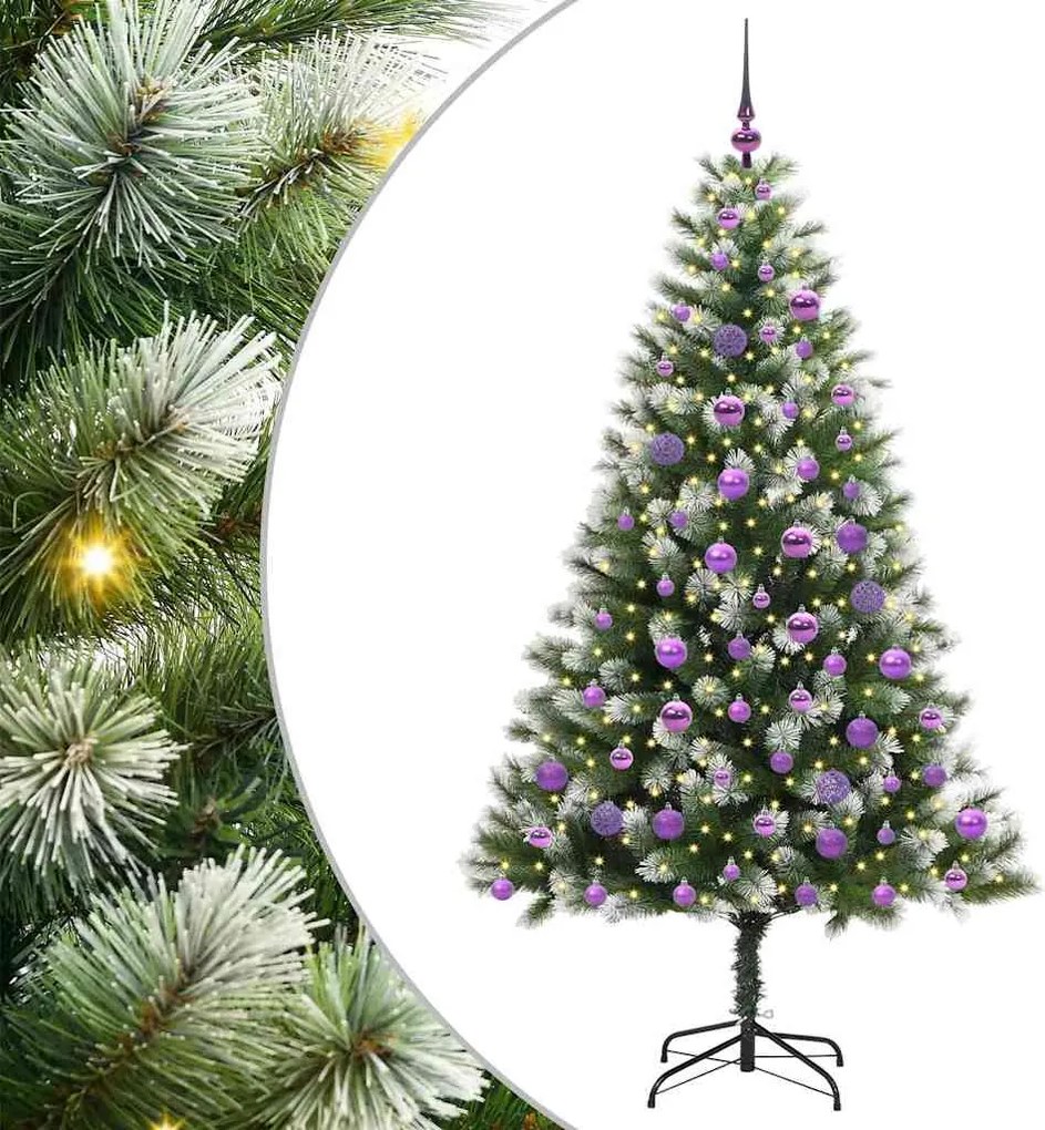 Umělý vánoční stromeček s umělým sněhem 300 LED Teplá bílá 3395448