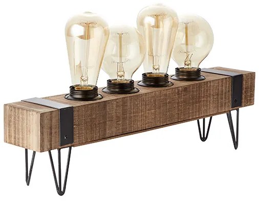 Brilliant 93723/76 Velká stolní lampa WOODHILL 4 tmavé dřevo