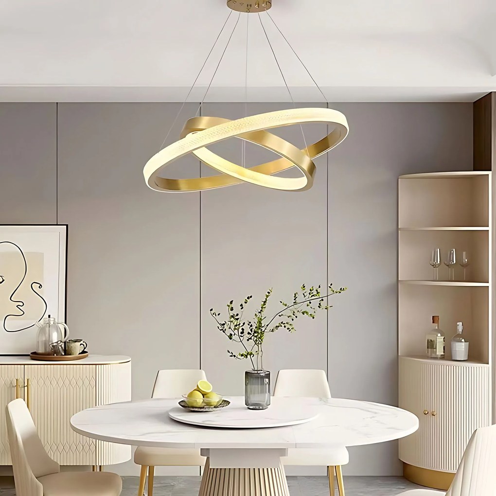Toolight Toolight, LED stropní svítidlo 60cm, 55W, 3500lm + dálkové ovládání, APP1772-CP, zlatá matná, OSW-06351