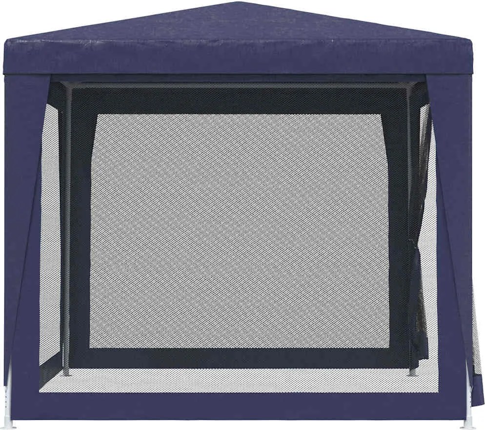 Party stan se 4 síťovanými bočnicemi modrý 2,5 x 2,5 m HDPE 319222