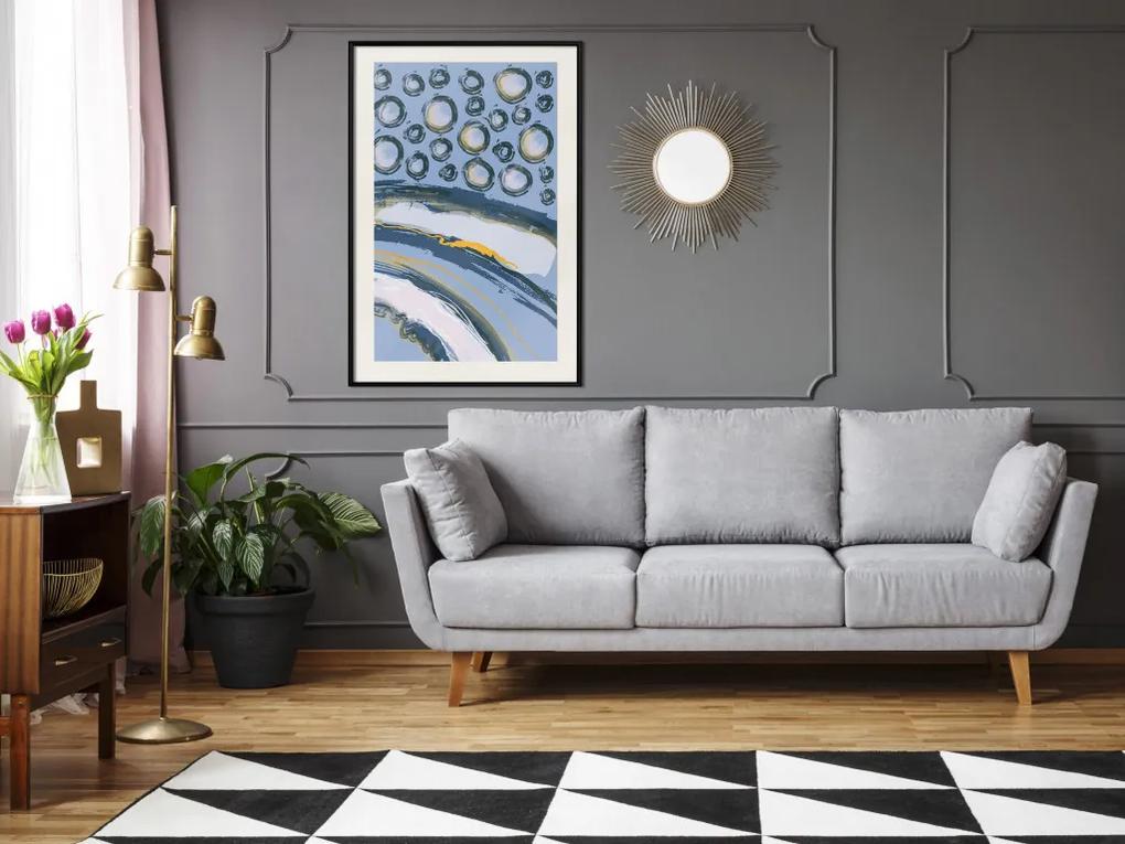 Plakát Rytmické polární záře - abstraktní zimní motiv v uměleckém stylu
