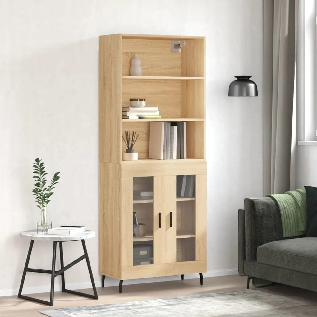 vidaXL Skříň highboard 69,5 x 34 x 180 cm kompozitní dřevo [3189340] Barva: dub sonoma