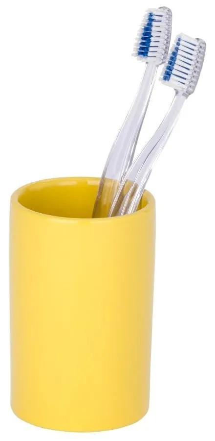 Žlutý kelímek na zubní kartáčky Wenko Polaris Yellow