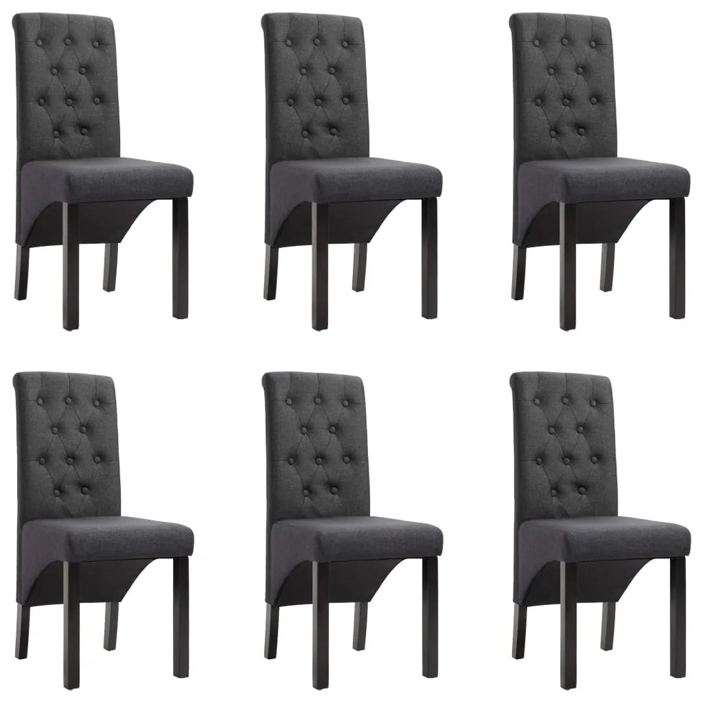 Otočné jídelní židle 6 ks tmavě šedé textil 276966