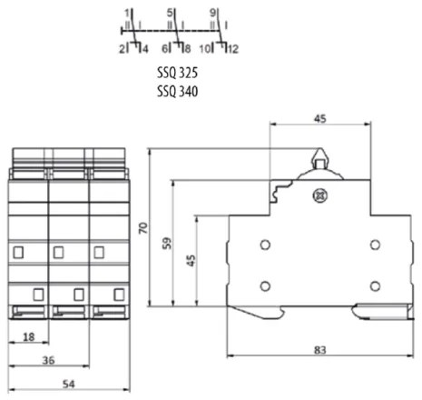 Přepínač ETI SSQ 340 3P/40A I-0-II 002421435