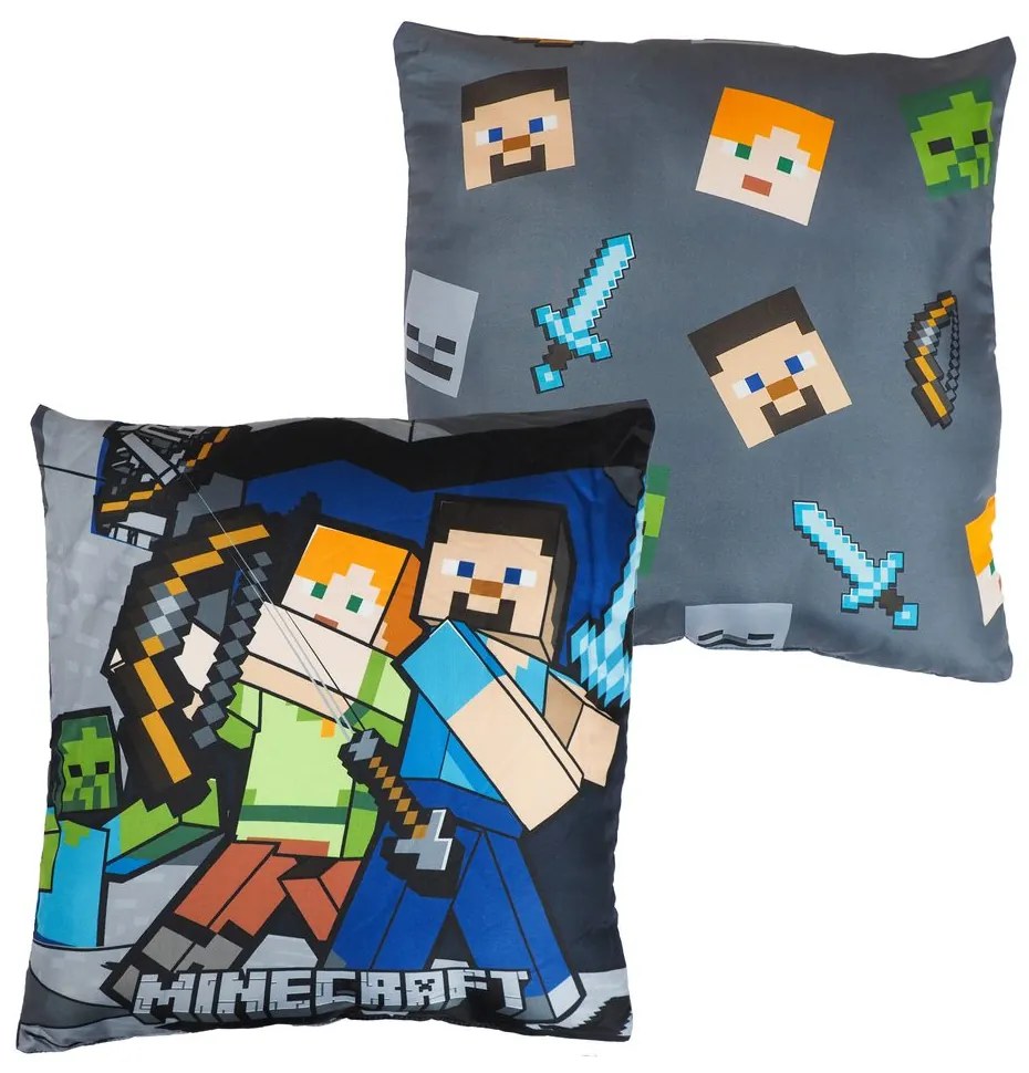 Jerry Fabrics Dětský polštářek s potiskem - Minecraft - Mobs coming for you | 40 x 40 cm