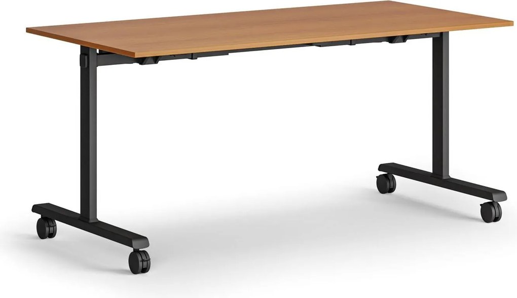 Mobilní stůl MATCH, 160x80 cm, černá podnož, třešeň